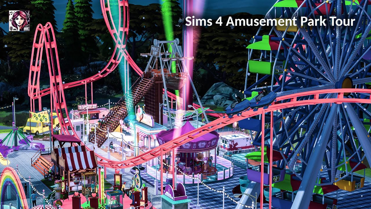 A Day at the Amusement Park 🎡 | Sims 4 Build with CC & Mods - YouTube
