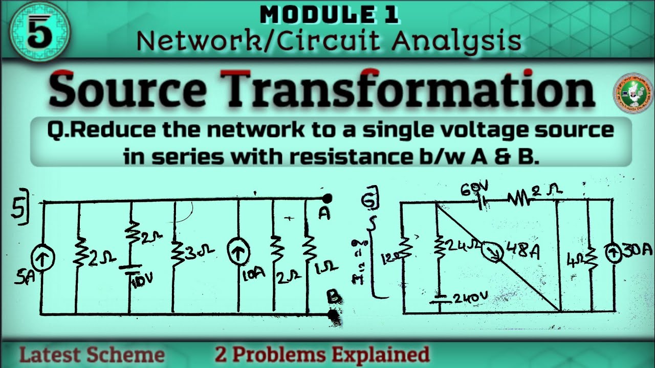 5.Source Transformation 3 Problems Explained 3rd Network/Circuit ...