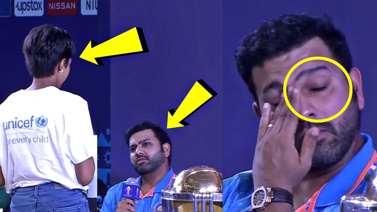 Rohit Sharma crying while answering fan's question during ICC World Cup ...