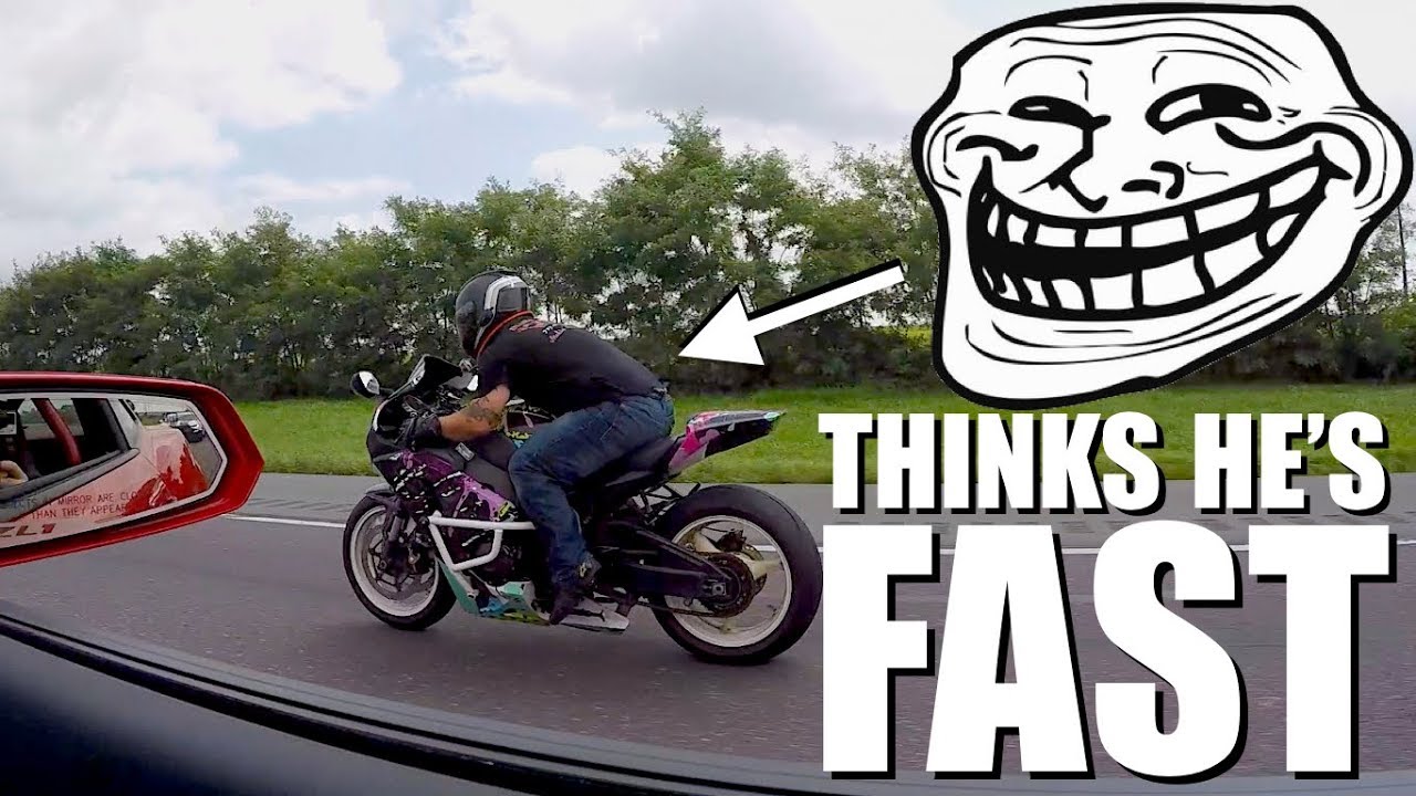 950hp Nitrous Camaro ZL1 Trolls A Honda Liter Bike!!! - YouTube