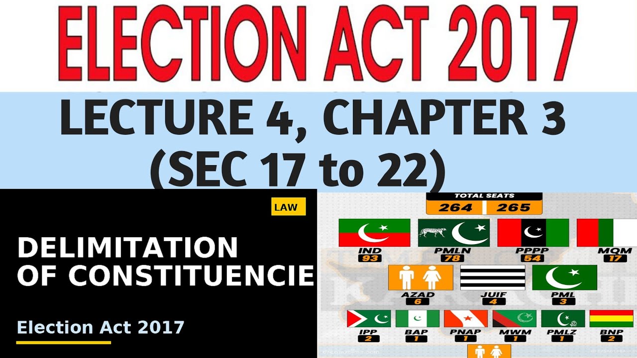 SEC 17 to 22 ELECTION ACT, 2017 I DELIMITATION OF CONSTITUENCIES I CHAP ...