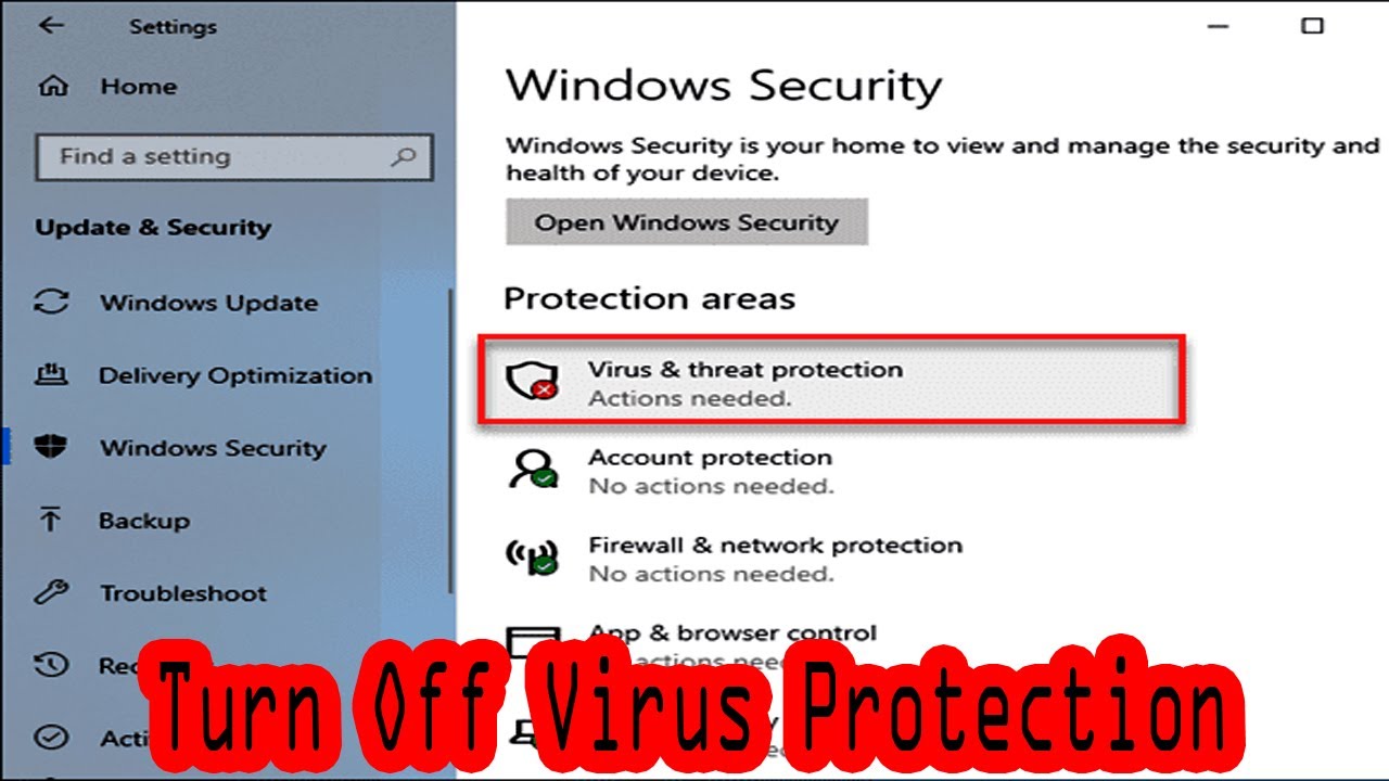 How To Turn Off Virus Protection On Windows 10 - YouTube
