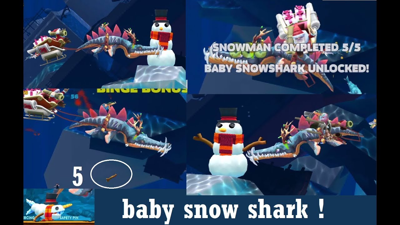 ⛄️ Snowman part 5 ! (Arms) Completed - Hungry Shark Evolution - YouTube
