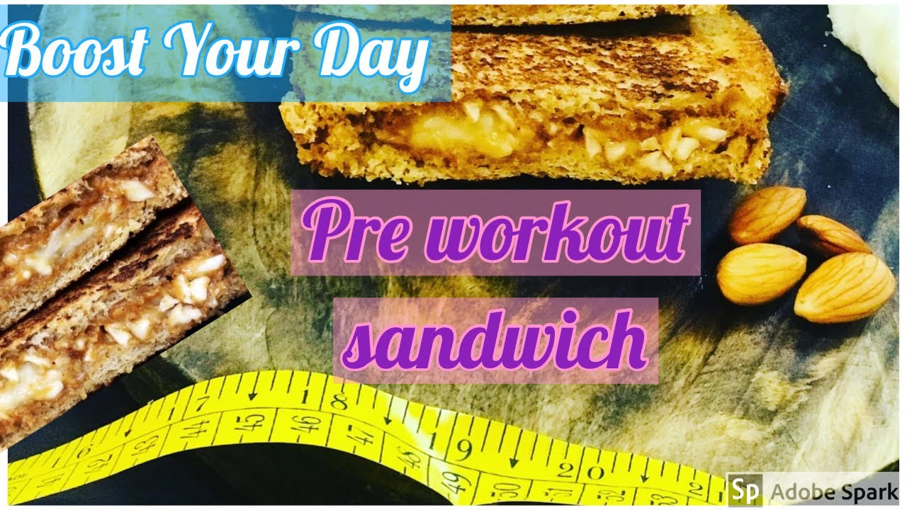 2 Minutes Instant Pre workout Meal| Banana Almonds Sandwich|How to make ...