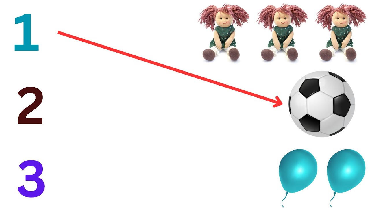 Match 123 numbers with pictures/count and match/worksheet - YouTube