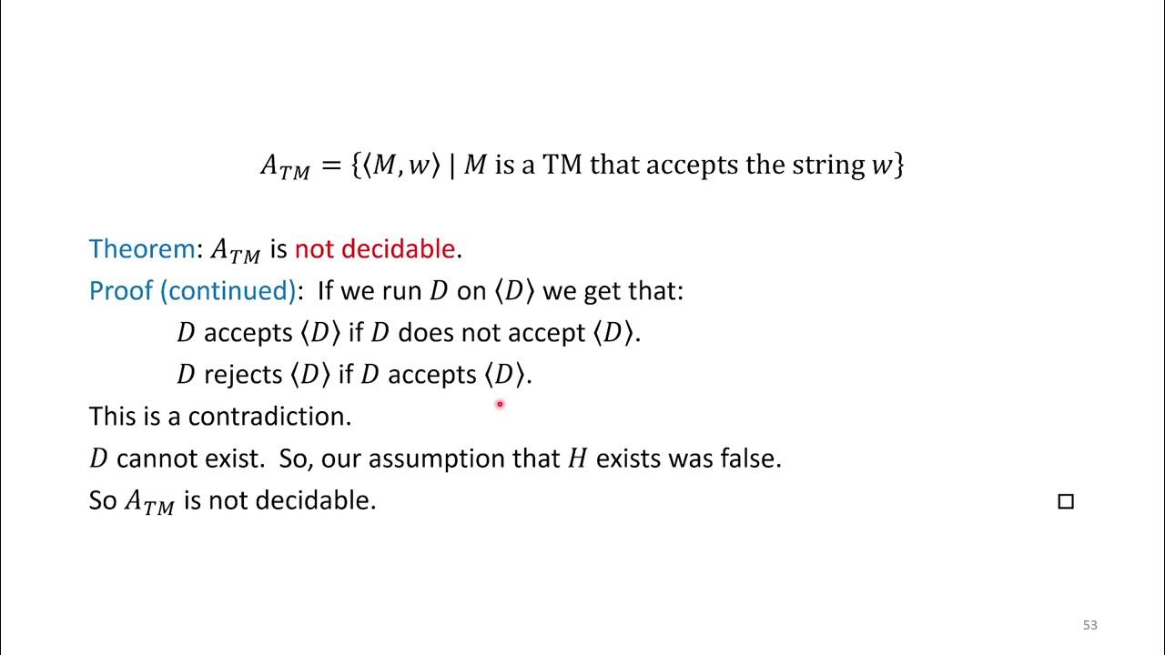Universal Turing Machines and an Undecidable Language - Theory of Computing - YouTube