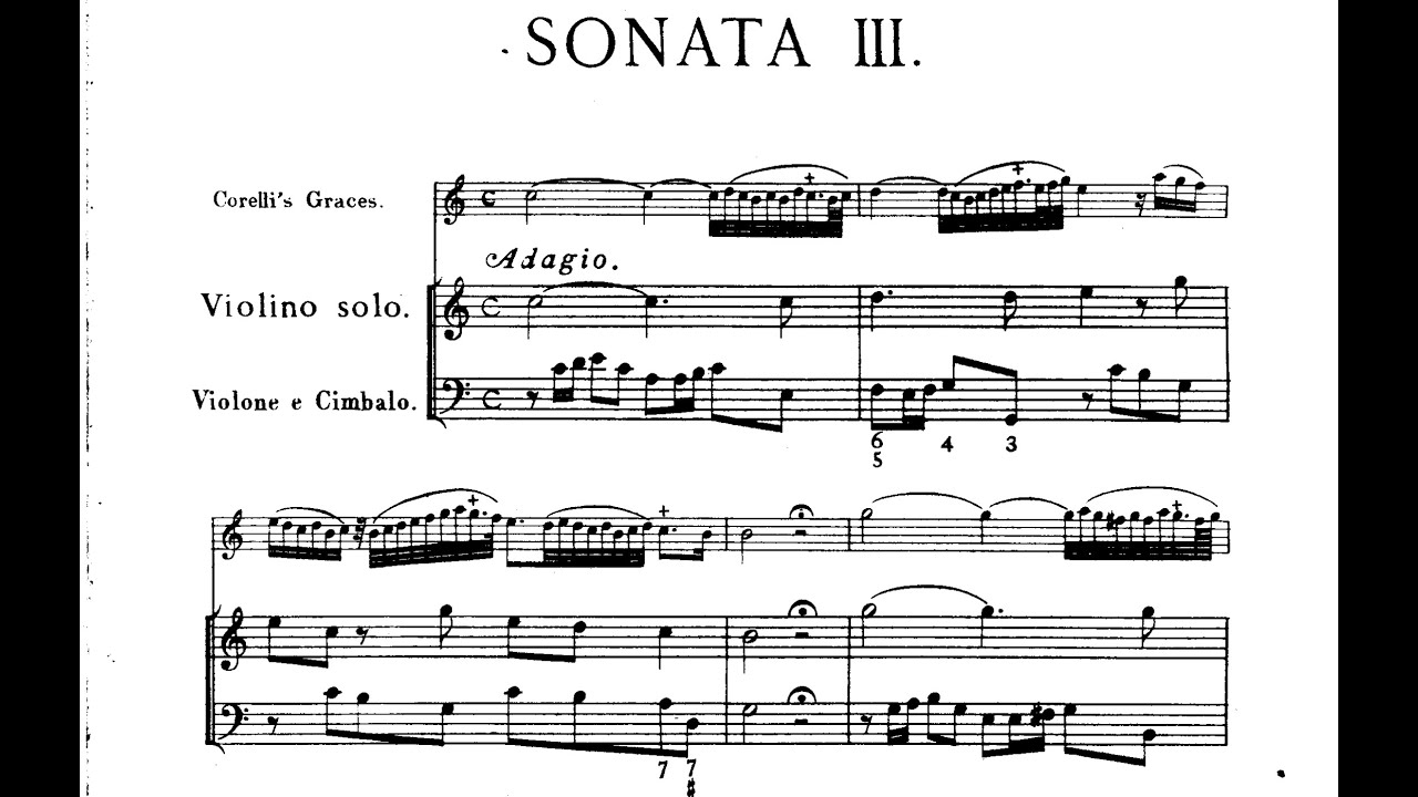 A. Corelli - Violin Sonata in C Major Op. 5 no. 3 - Score - YouTube