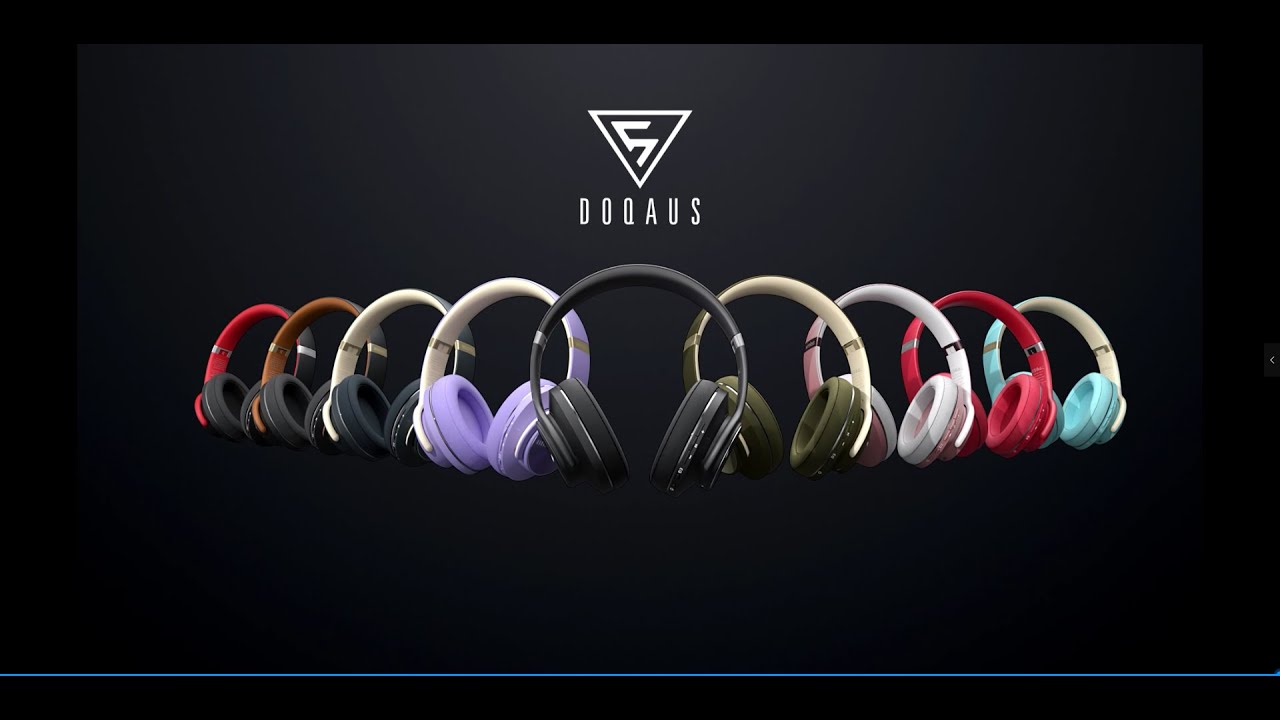 90 Hrs playback time Doqaus wireless bluetooth over-ear headphones ...