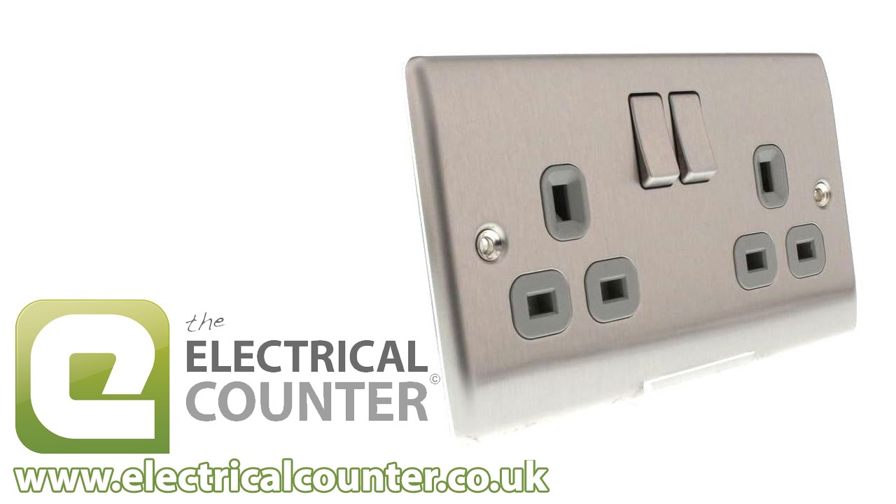BG Electrical NBS22G Brushed Steel Switched Socket from The Electrical ...