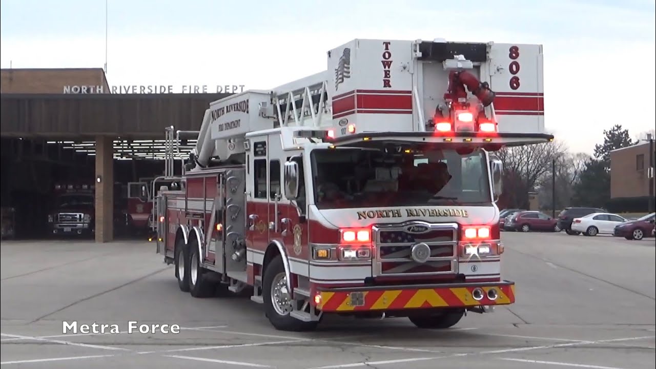 North Riverside IL Fire Dept Tower 806 Responding - YouTube