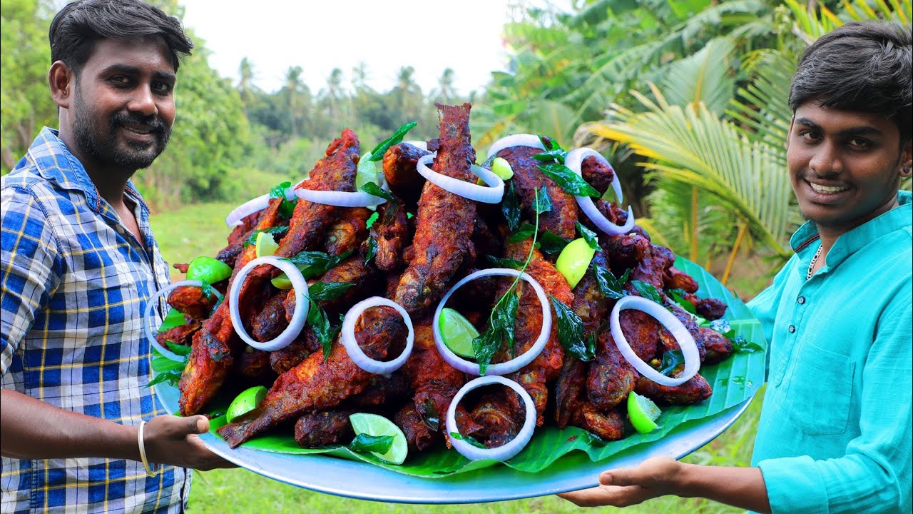 River Fish Fry | Village Cooking | How to make fish fry - YouTube