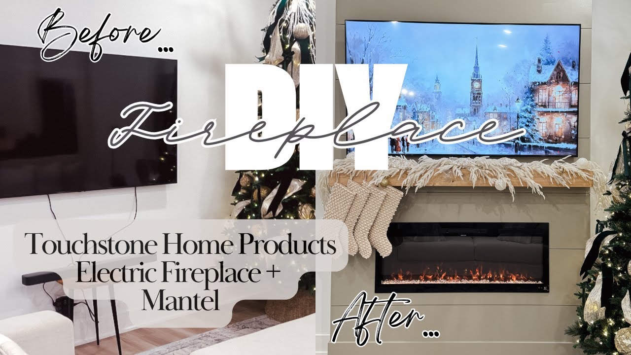 DIY FAUX SHIPLAP ELECTRIC FIREPLACE + MANTEL | TOUCHSTONE HOME PRODUCTS ...