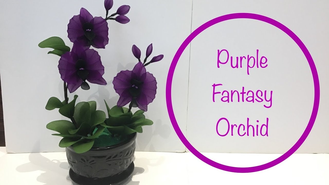 How To Make Easy Nylon Stocking Flower Step By Step ( Purple Fantasy ...