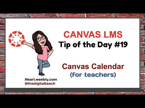 Canvas Tip of the Day #19: Canvas Calendar for Instructors - YouTube