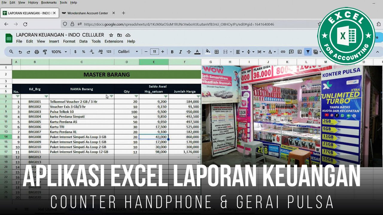 10102023 Aplikasi Excel Laporan Keuangan untuk usaha Counter Handphone ...