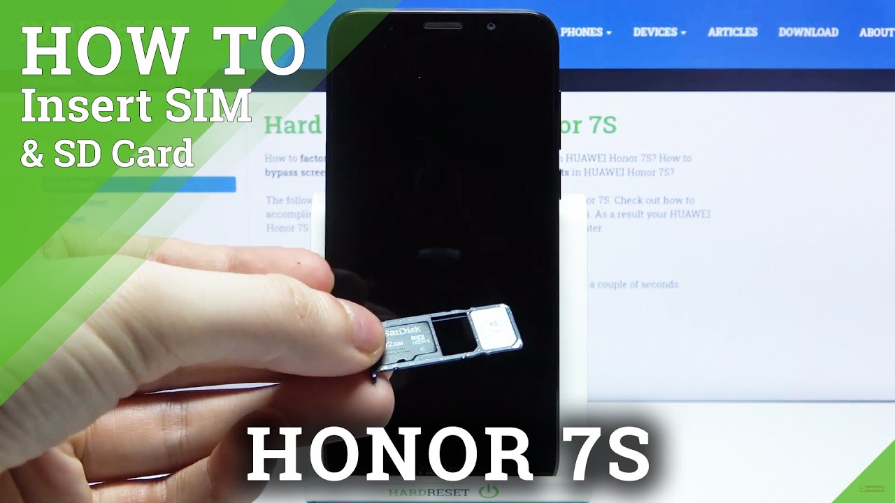 How to Insert SIM into HONOR 7S – Install SIM & SD Card - YouTube