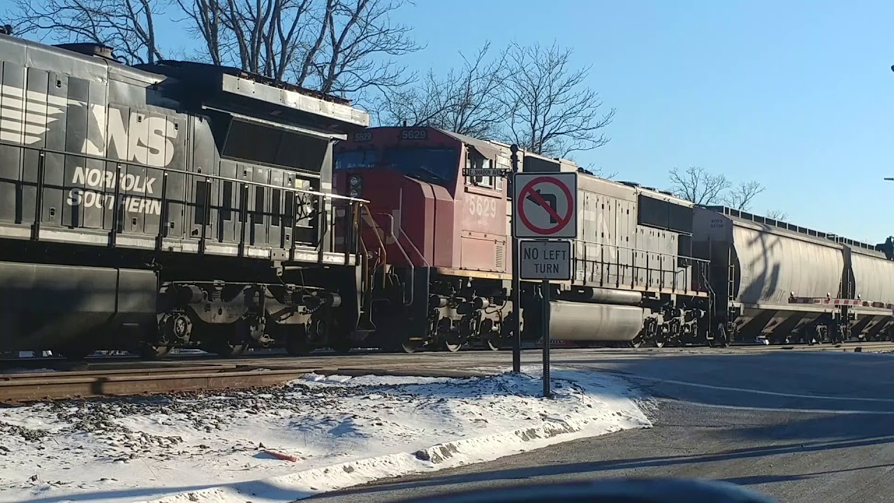 Norfolk Southern covered Hopper train on track to with the Canadian ...