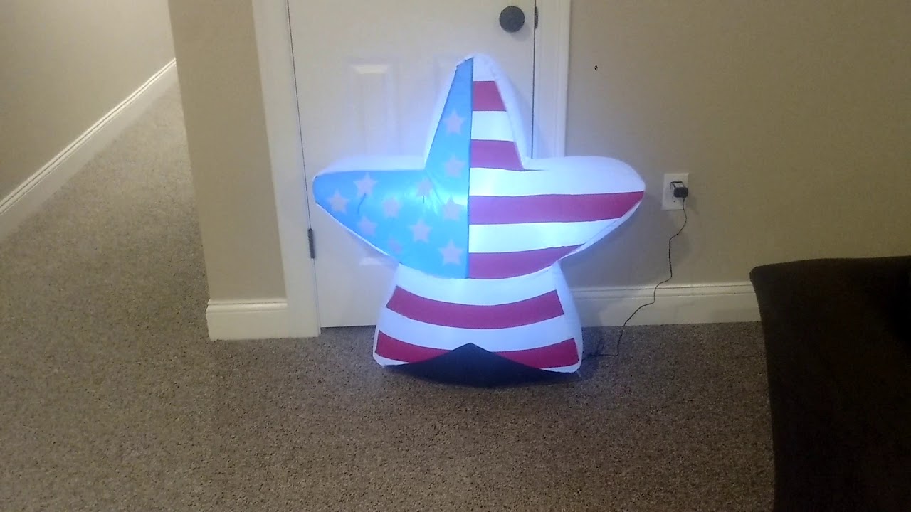 Gemmy 2018 3ft Patriotic Star Airblown Inflatable Review - YouTube