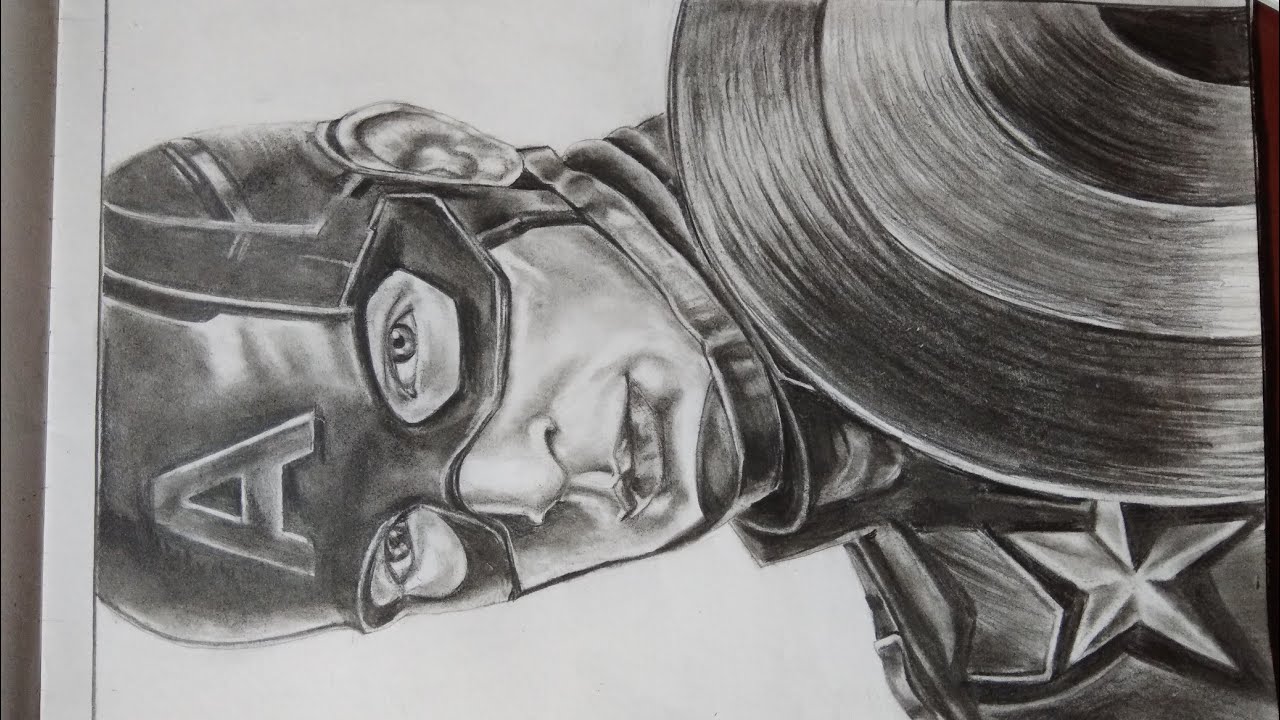 Captain America Realistic Drawing || Time - lapse - YouTube