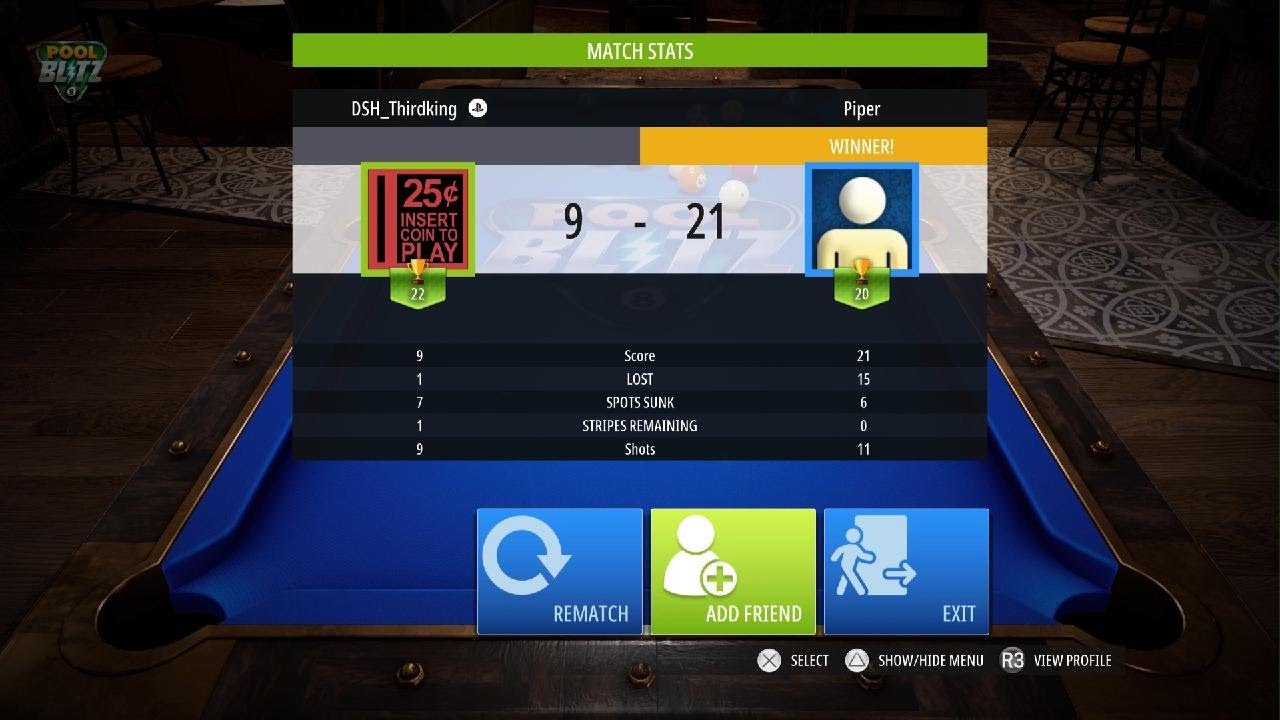 Pool Blitz A Clean Sweep after he beat me. - YouTube