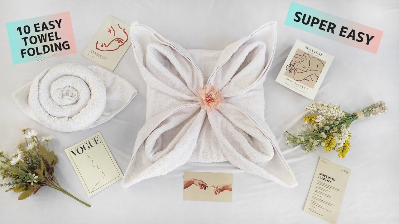 10 EASY TOWEL FOLDING - YouTube