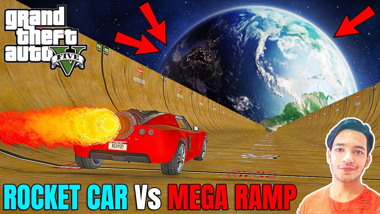GTA 5 : ROCKET CAR Vs MEGA RAMP FROM THE SPACE | GTA V GAMEPLAY | HINDI ...