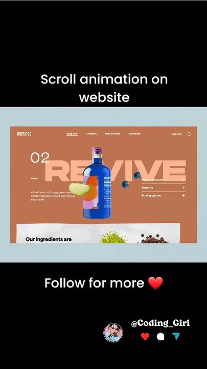 Scroll Animation On Website 💥shortvideo Codinglover Webdevelopment Bts Htmlcssjavascript