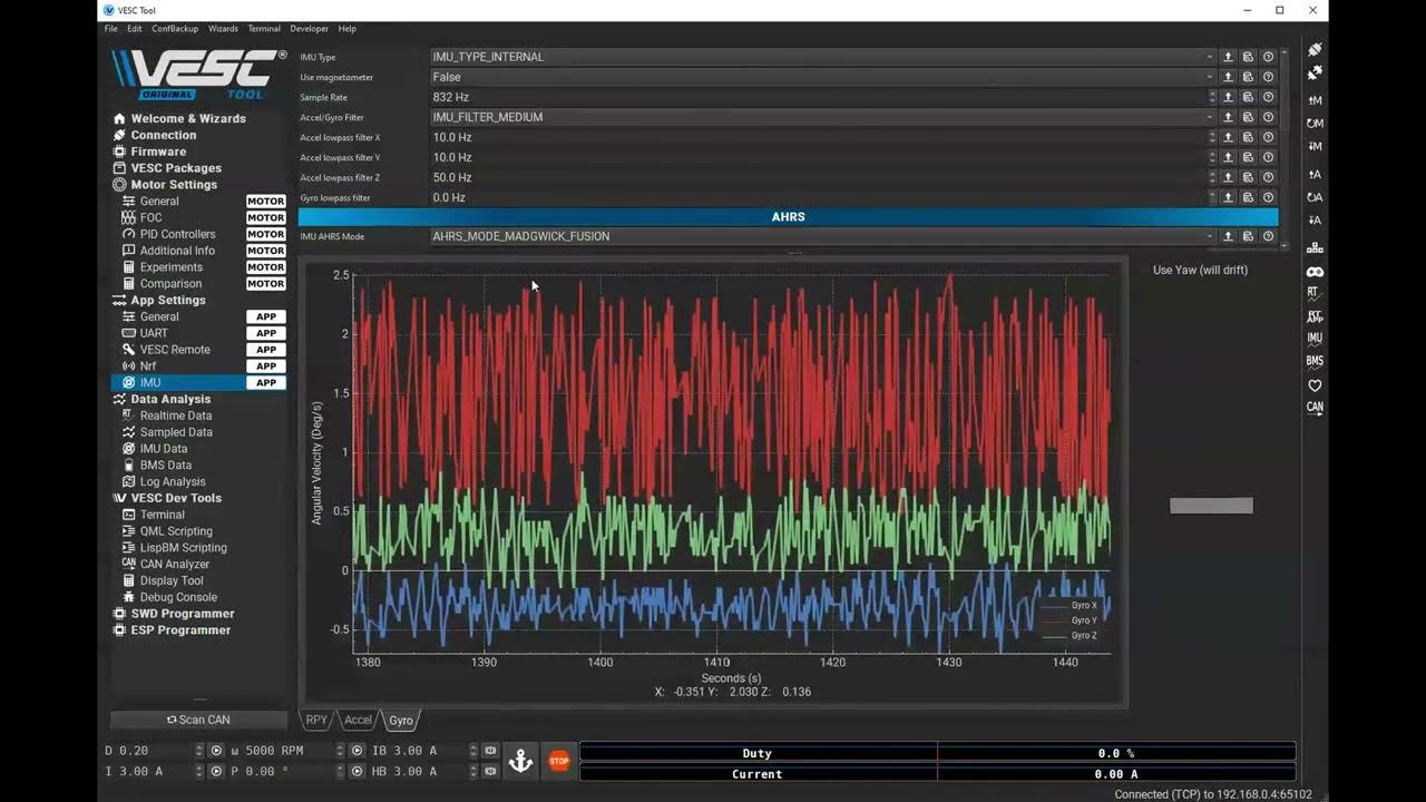 VESC IMU Fine Tuning Method Based on Lisp Script - YouTube