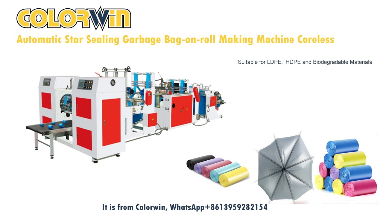 Biodegradable Plastic Bag Making Machine - Fully automatic garbage bag ...