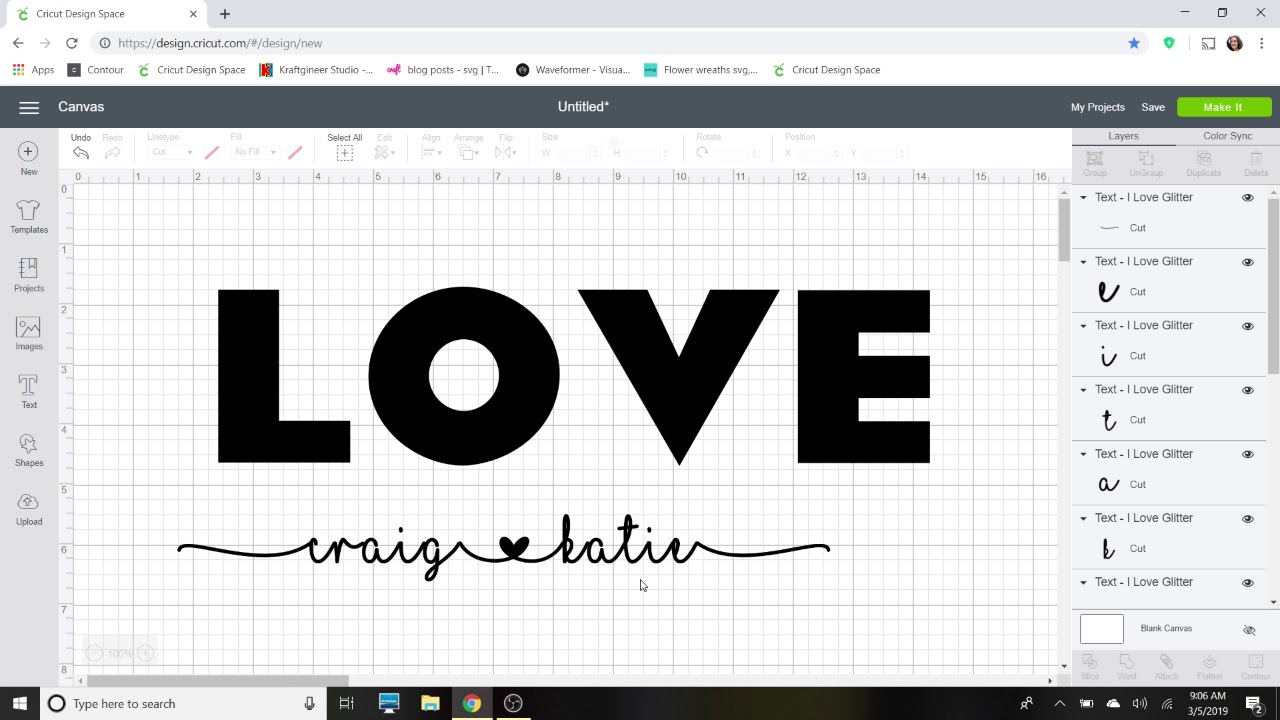 Doing The Knockout Method in Cricut Design Space - YouTube