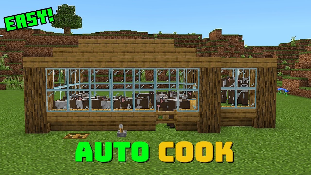 Easy Cow farm in Minecraft (Auto cook) |Build tutorials - YouTube