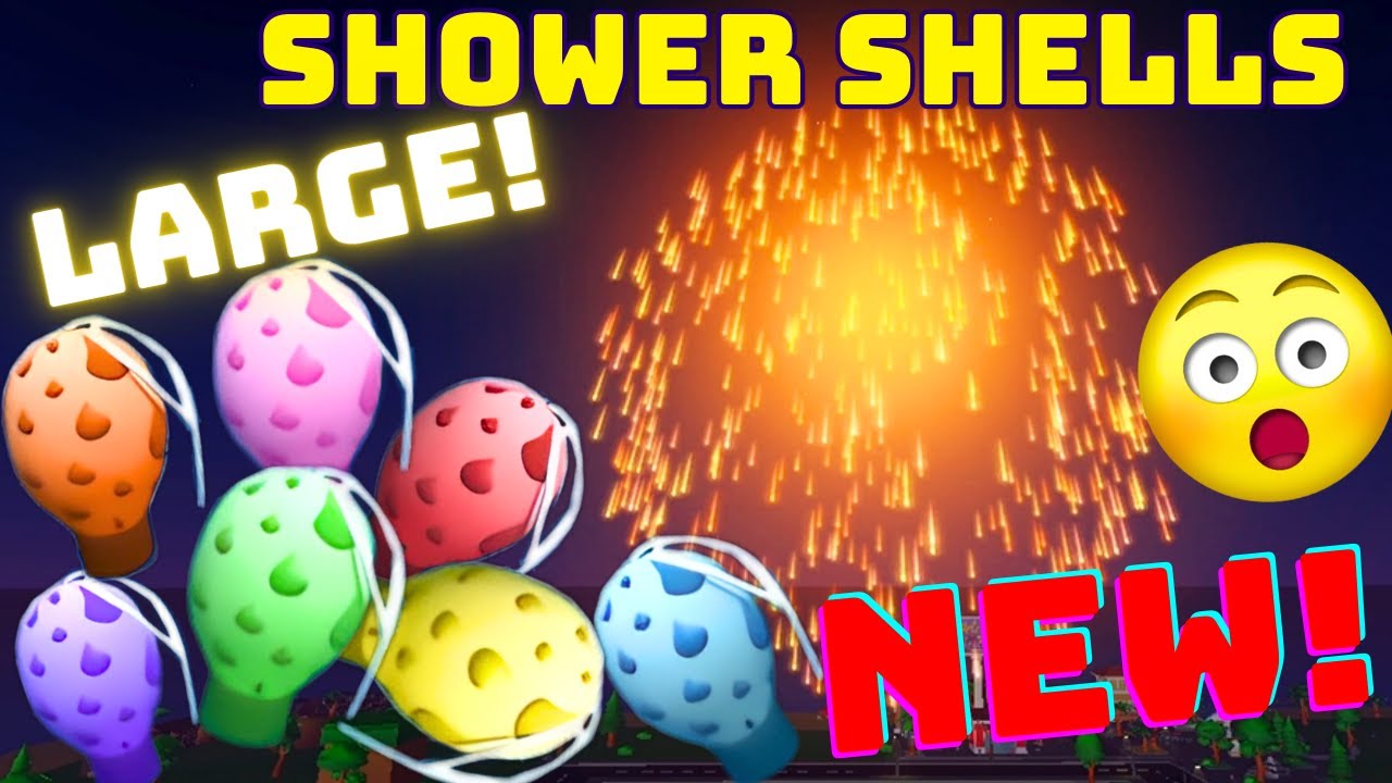 New large shower shells in (fireworks playground) Roblox. - YouTube