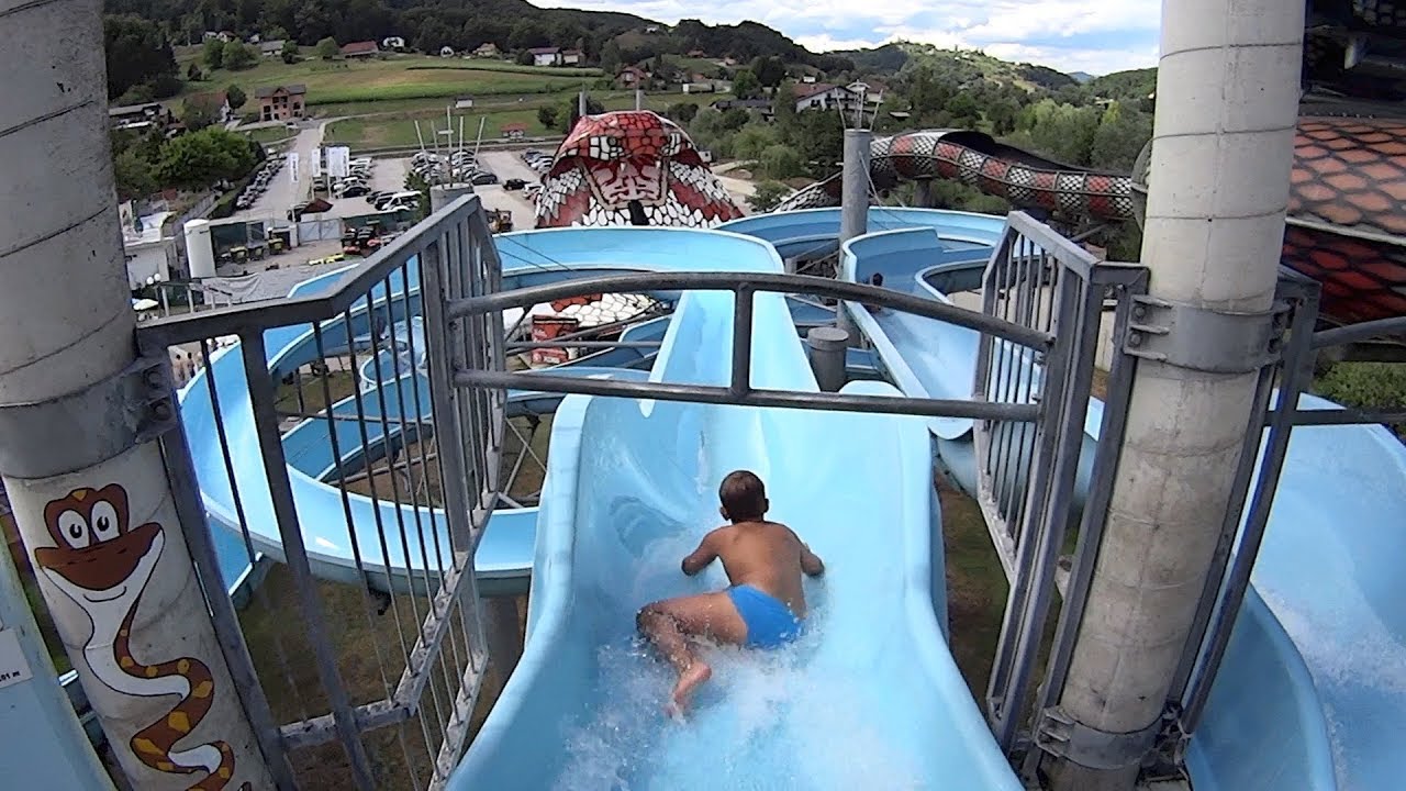 Mali Water Slide at Aqualuna Terme Olimia - YouTube