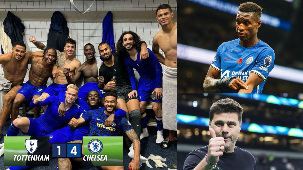 Chelsea Players' Celebration After Beating Tottenham Hotspur 4-1 - YouTube