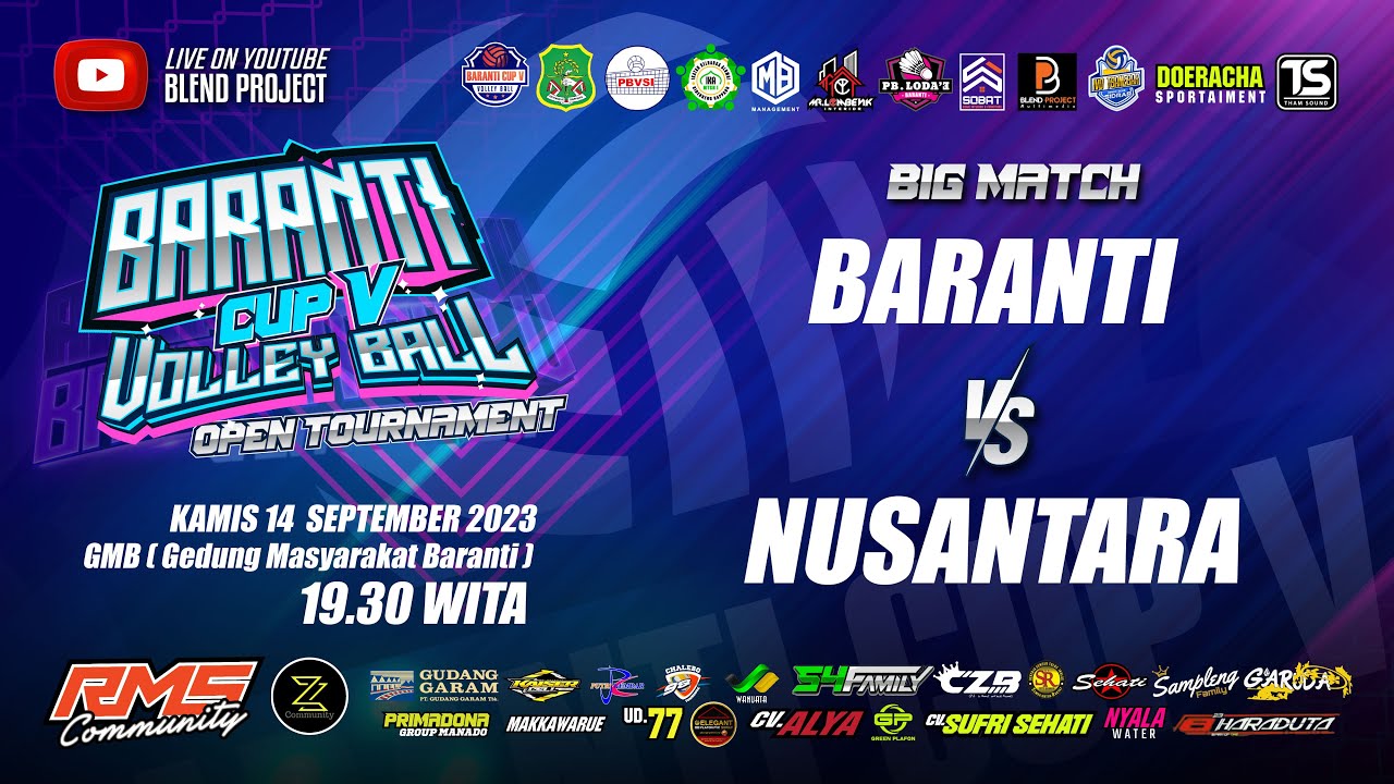 BARANTI VS NUSANTARA || BARANTI CUP V VOLLEY BALL OPEN TOURNAMENT - YouTube