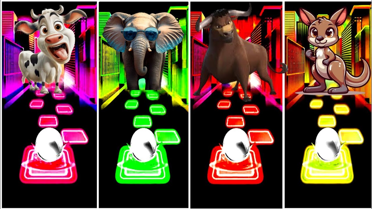 Funny Cow 🆚 Funny Elephant 🆚 Ferdinand 🆚 Kangaroo.🌟 Best Edm Rush Gameplay - YouTube