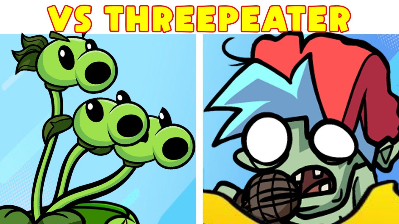 FNF - Plants vs Zombies Threepeater FULL WEEK (Friday Night Funkin' Mod ...