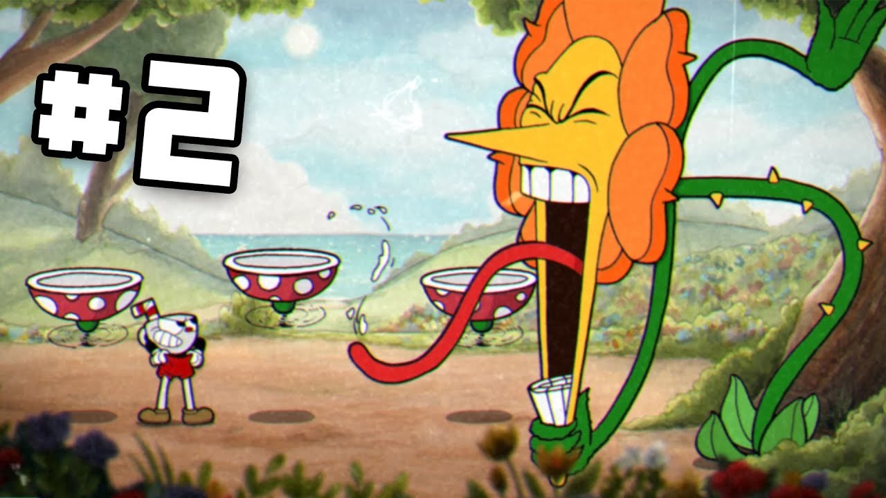 Cuphead - Ep 2 - The World's Least Friendly Flower Boss Fight - YouTube