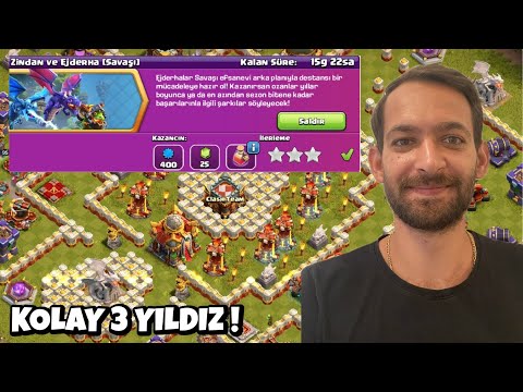 ZİNDAN VE EJDER SAVAŞI MÜCADELESİ 3 YILDIZ ! CLASH OF CLANS
