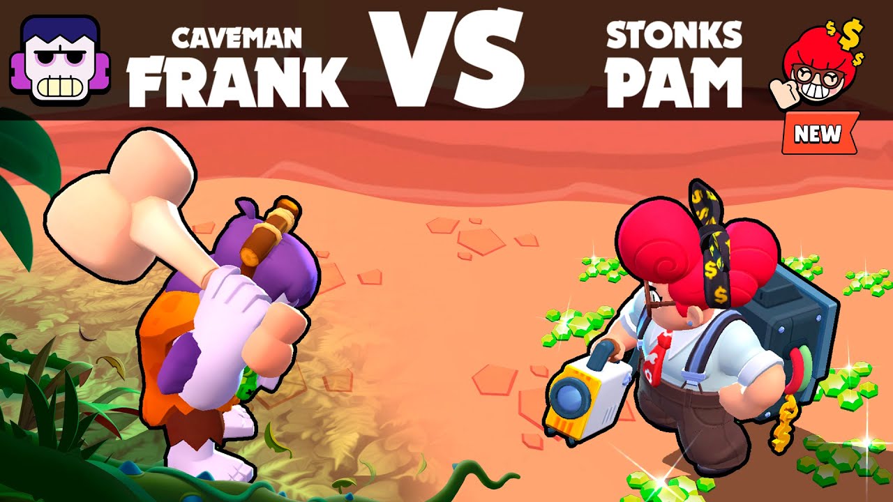 🌴 CAVEMAN FRANK vs STONKS PAM📈 | 1 vs 1 | Brawl Stars - YouTube