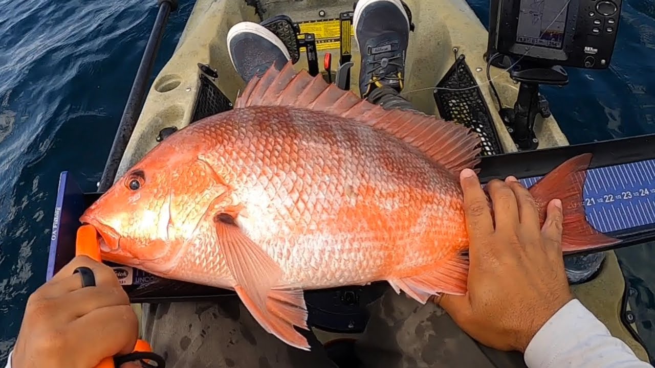 Kayak Fishing Offshore Navarre Reefs for Red Snapper - YouTube