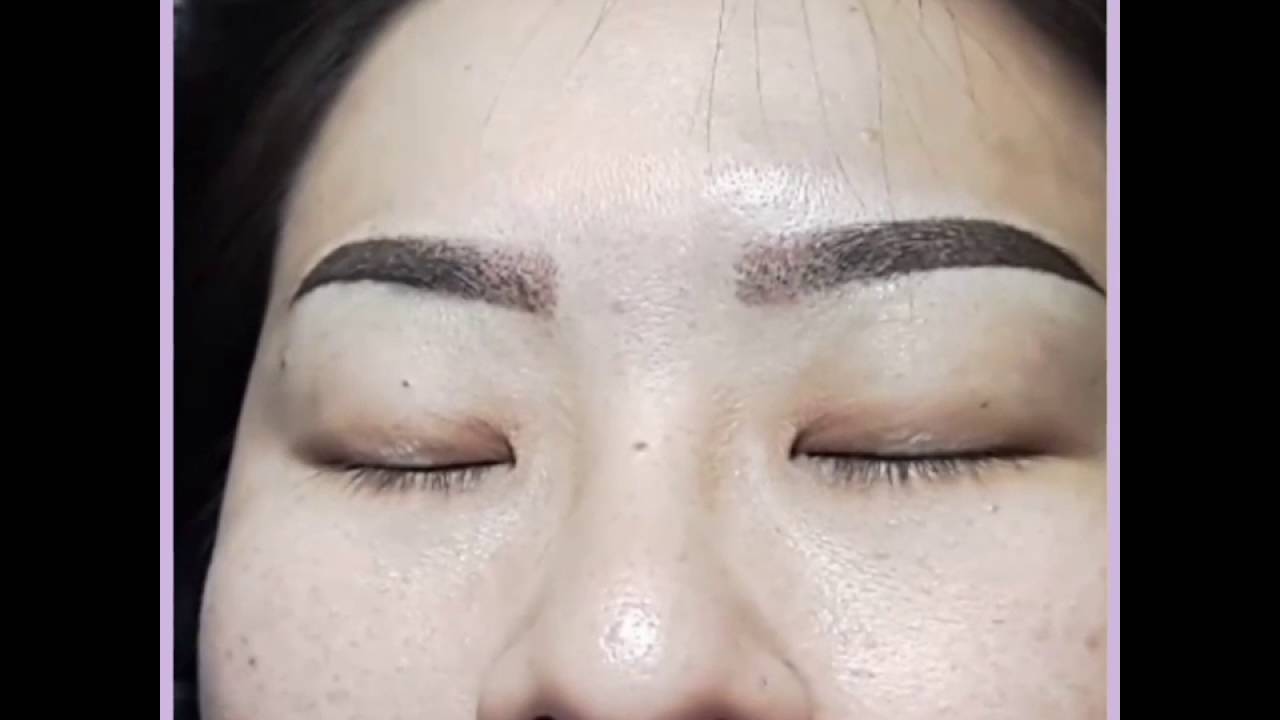 Microshading eyebrow embroidery - YouTube