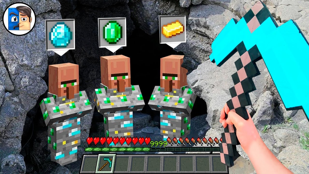 Minecraft in Real Life POV VILLAGER TRADE in Realistic Minecraft RTX ...