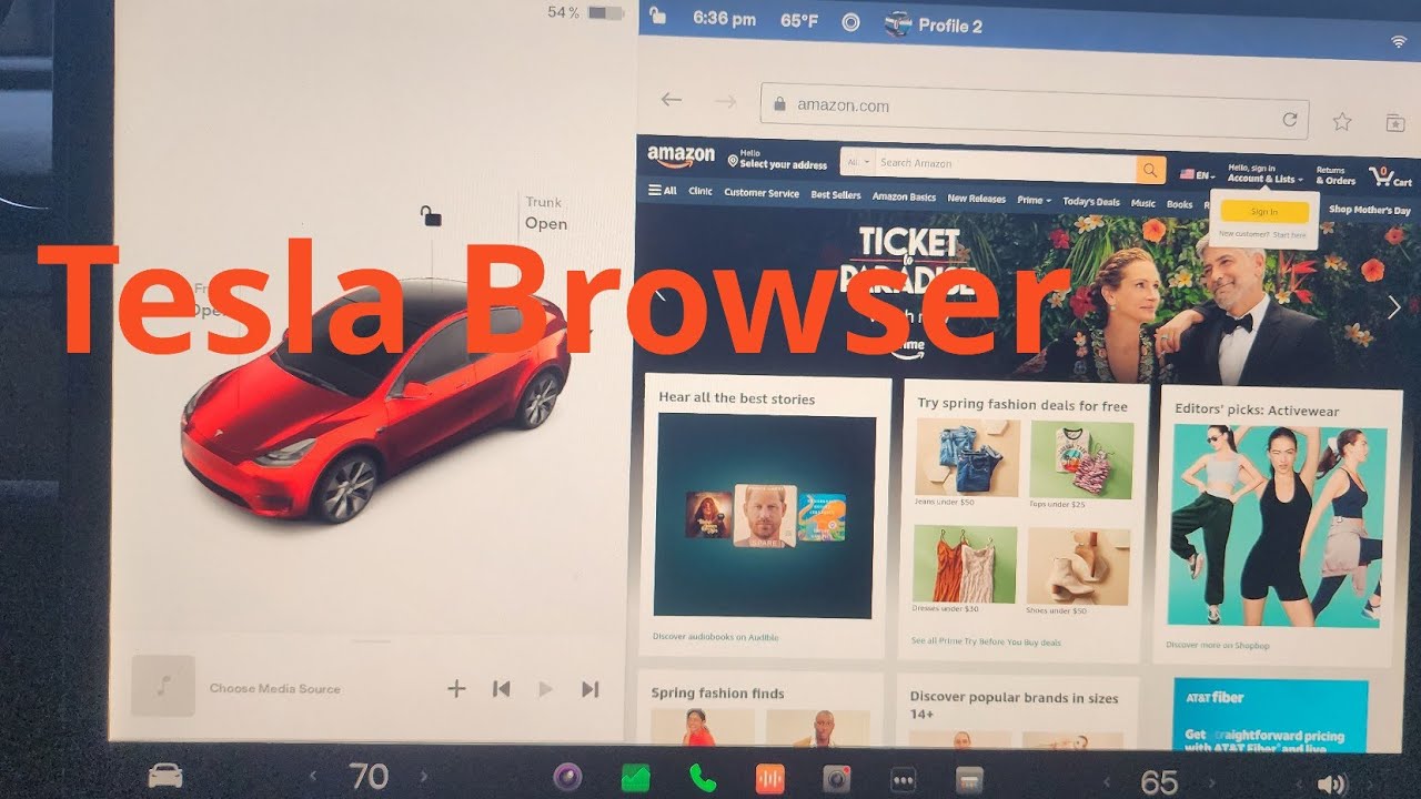 How to quickly open a website on a Tesla Model Y - YouTube