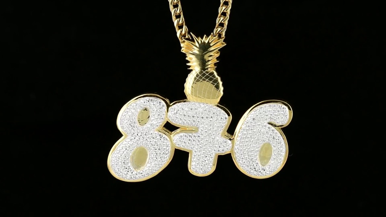 Mr Chris Custom Design Icedout 876 14K Gold Tone Pendant - YouTube