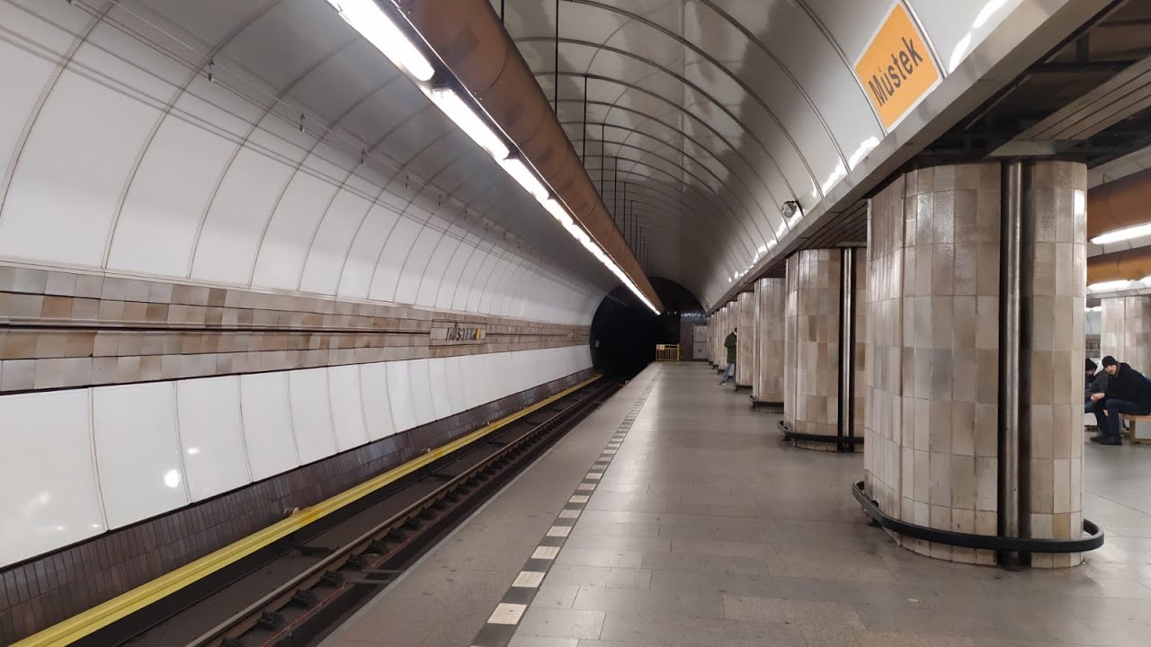 Czech Republic, Prague, metro ride from Staroměstská to Karlovo náměstí ...