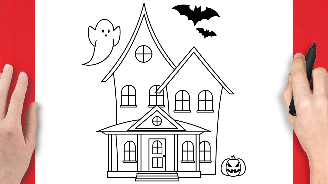 Comment dessiner une maison hantée - YouTube