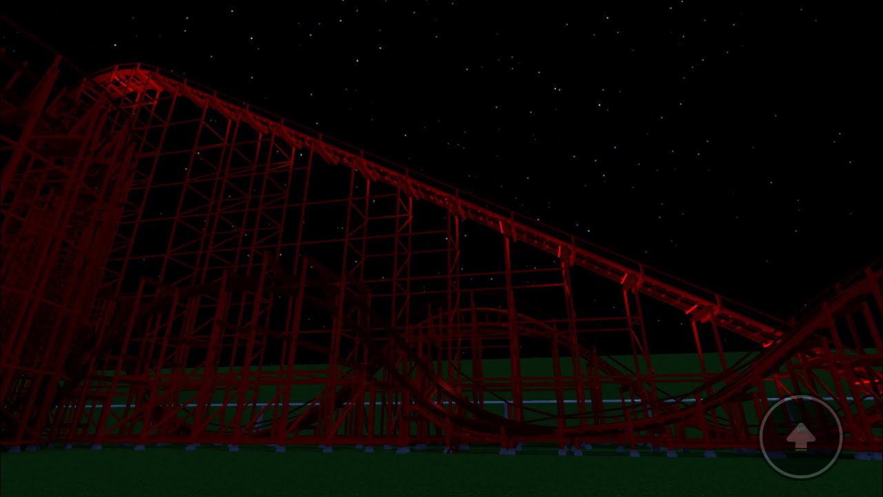 Wooden coaster that has loops (red version) (the night ride) - YouTube