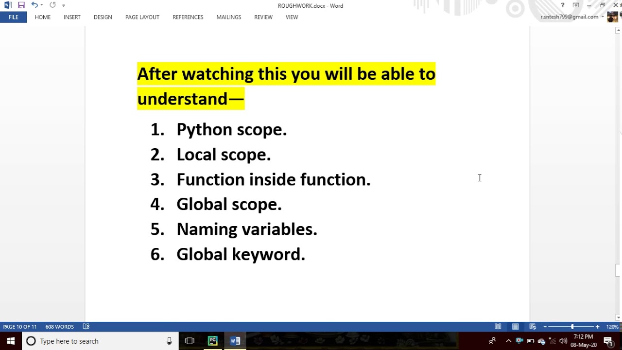 Python Scope Local Scope Global Scope Naming Variables Global 7501
