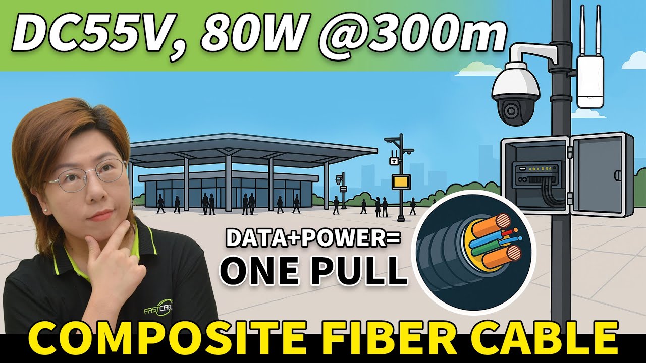 300 Meters, 80W — One Composite Fiber Cable for Power & Data | Outdoor ...